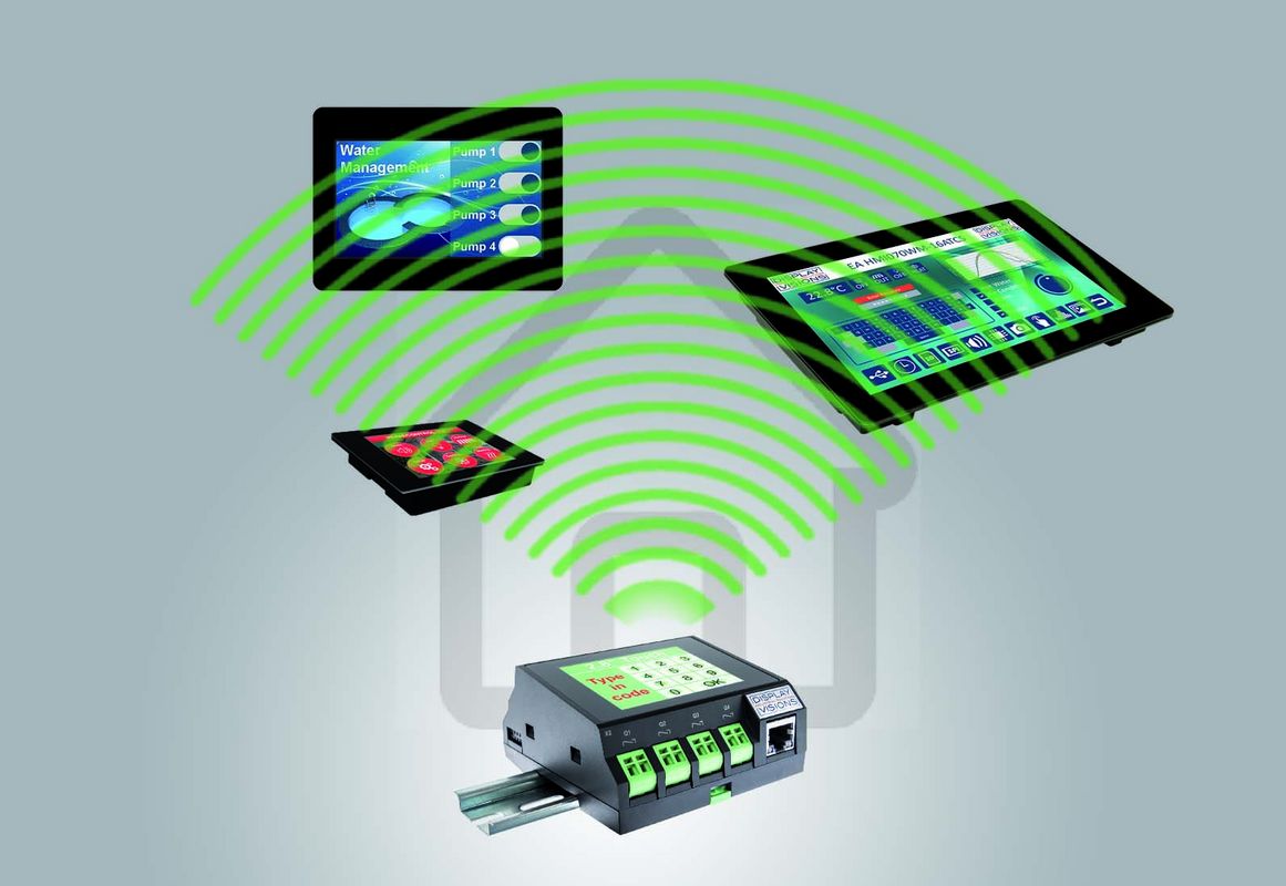 Top-hat rail PLC with touch display and local remote access
